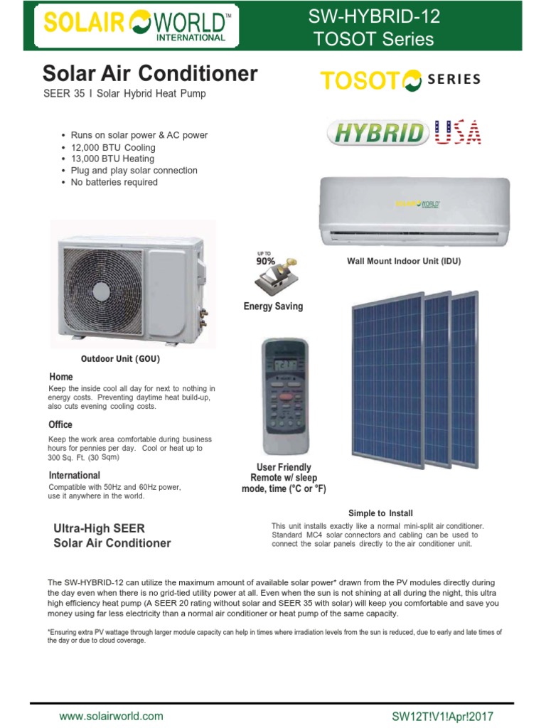Solar Hybrid AC for 30 sqm Spaces | PDF | Air Conditioning | Solar Power