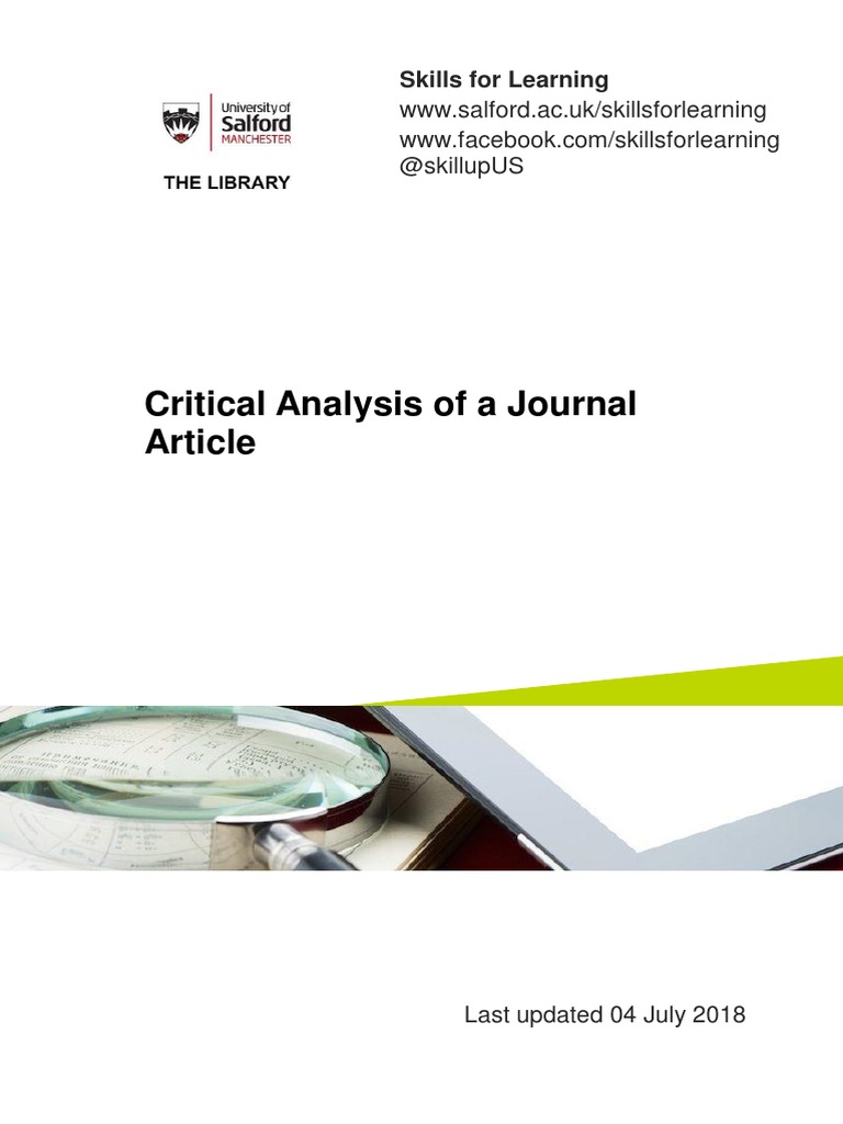 Critical Analysis Journal Article | PDF | Critical Thinking | Truth