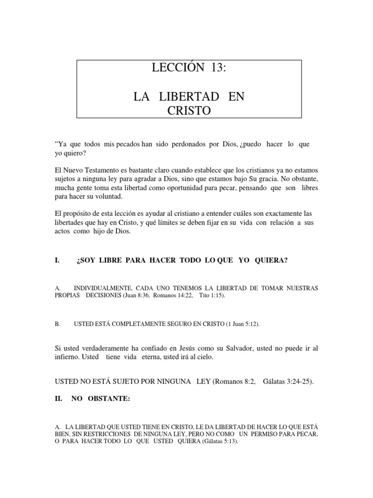 La verdadera libertad en Cristo: Entendiendo los límites y ...