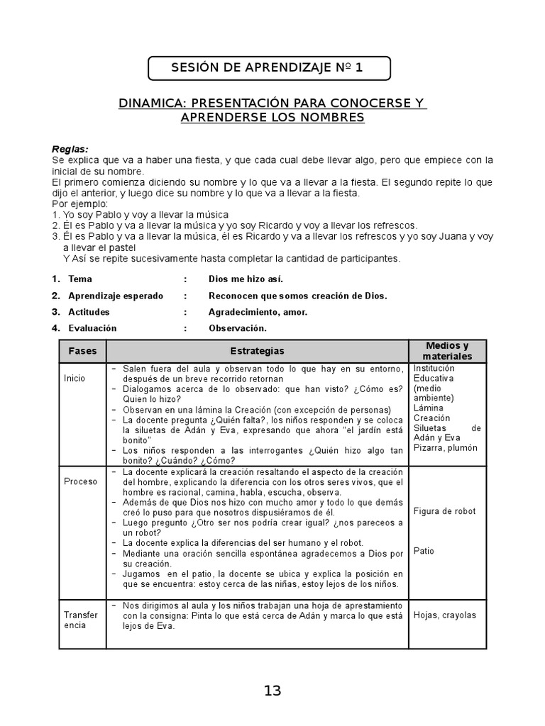 Sesiones y Fichas de Actividades Varias | PDF | Maestros | Salón de clases