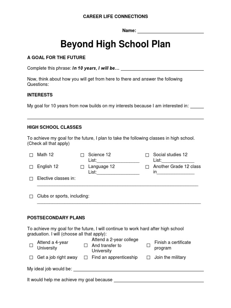 Future Career Planning Worksheet | PDF | Career & Growth