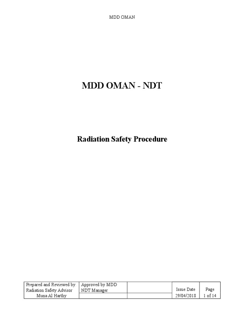 Radiation Safety Procedure | PDF | Radiation Protection | Ionizing ...