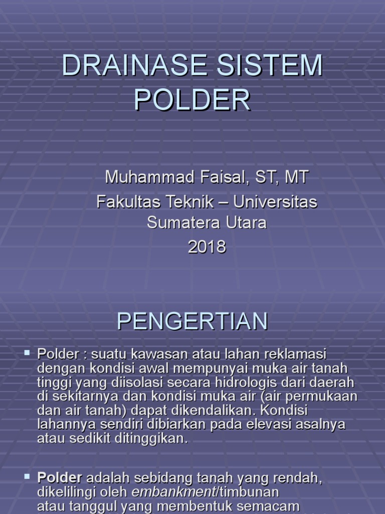 Drainase Sistem Polder | PDF