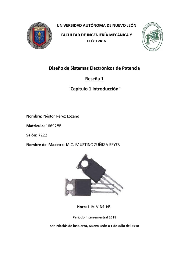 Electronica de Potencia Reseña 1 | PDF | Electrónica de potencia ...