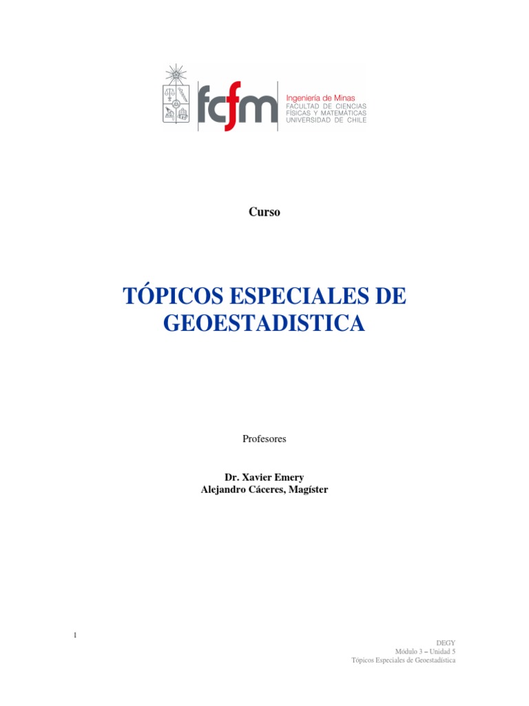 Topicos Especiales de Geoestadistica | PDF | Minería | Universidad