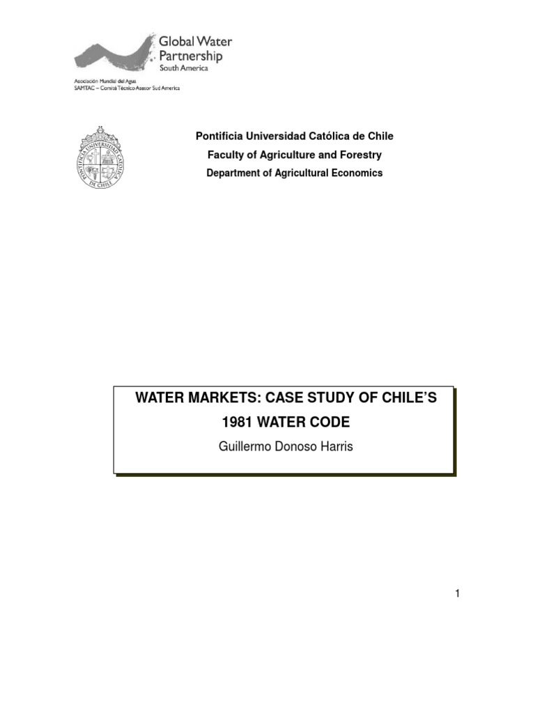 Water Markets: Case Study of Chile'S 1981 Water Code | PDF | Water ...