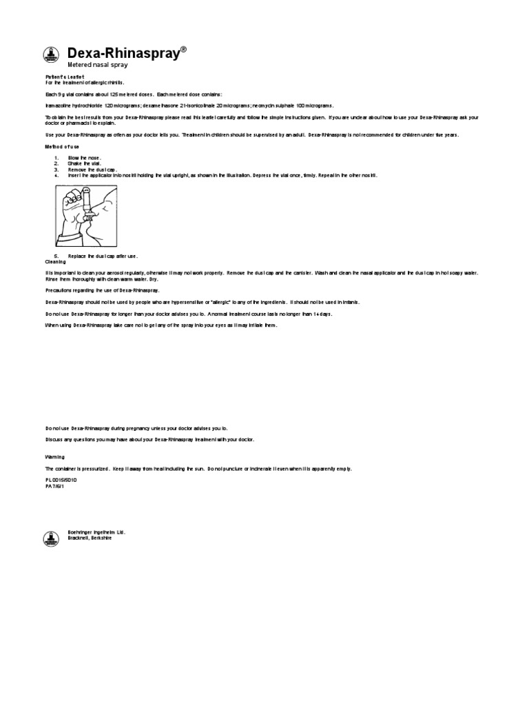 Dexa Rhinaspray | PDF | Medicine | Clinical Medicine