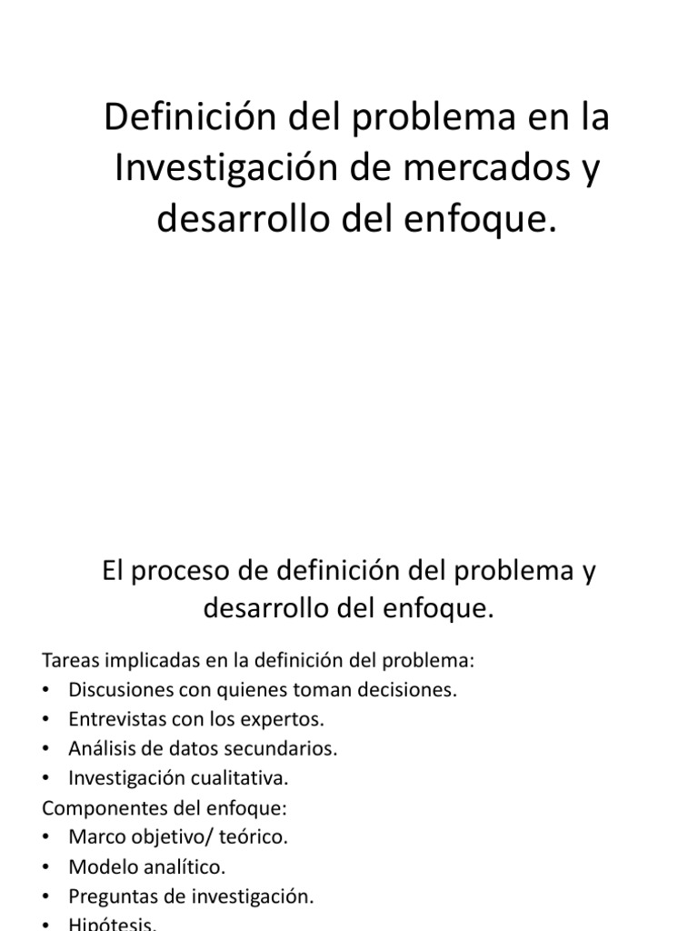 Definición Del Problema. | PDF | Investigación de mercado | Toma de ...