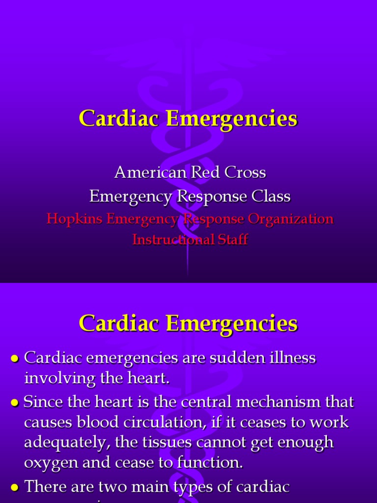 Cardiac Emergencies: American Red Cross Emergency Response Class | PDF ...