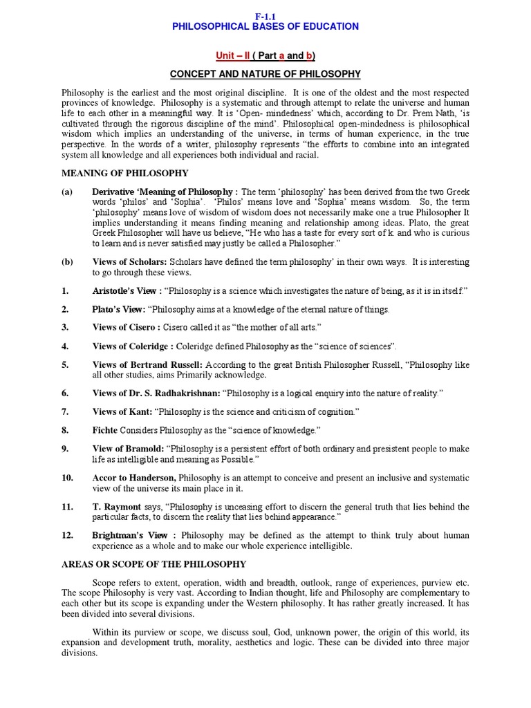 PDF Coming Sunday Notes F 1.1 Book Philosophical Bases of Education ...