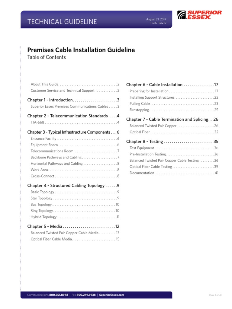 TG02 Prem Cable InstallGuide | PDF | Network Topology | Coaxial Cable