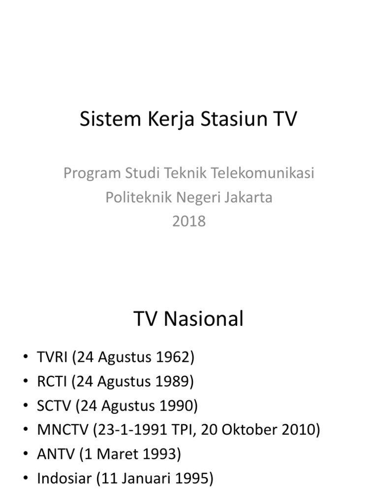 Sistem Kerja Stasiun TV P2 | PDF