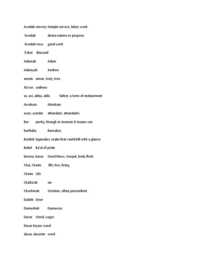 Glossary of Hebrew Terms | PDF | Tetragrammaton | Torah