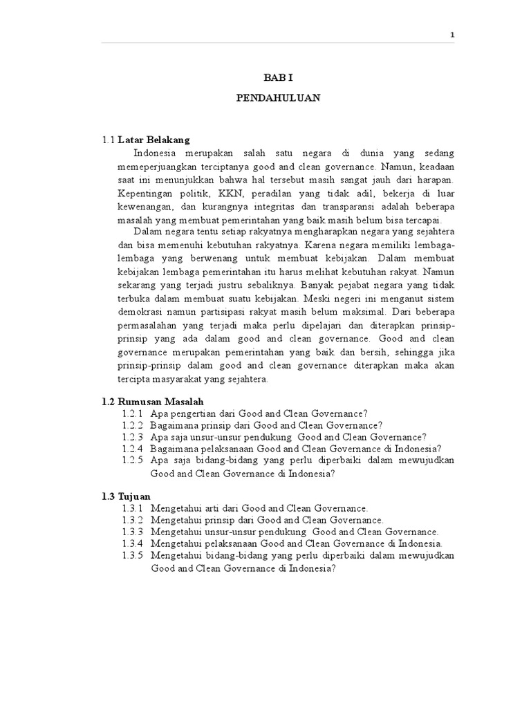 Good and Clean Governance | PDF