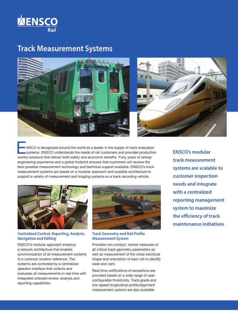 ENSCO's scalable track measurement systems integrate inspection data ...