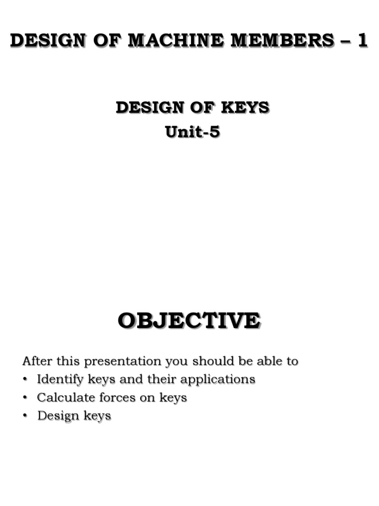 Unit5 Design of Keys | PDF | Strength Of Materials | Mechanical Engineering