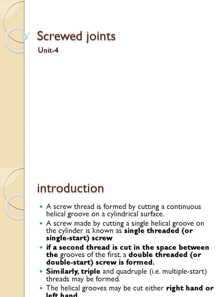 Screwed Joints | PDF