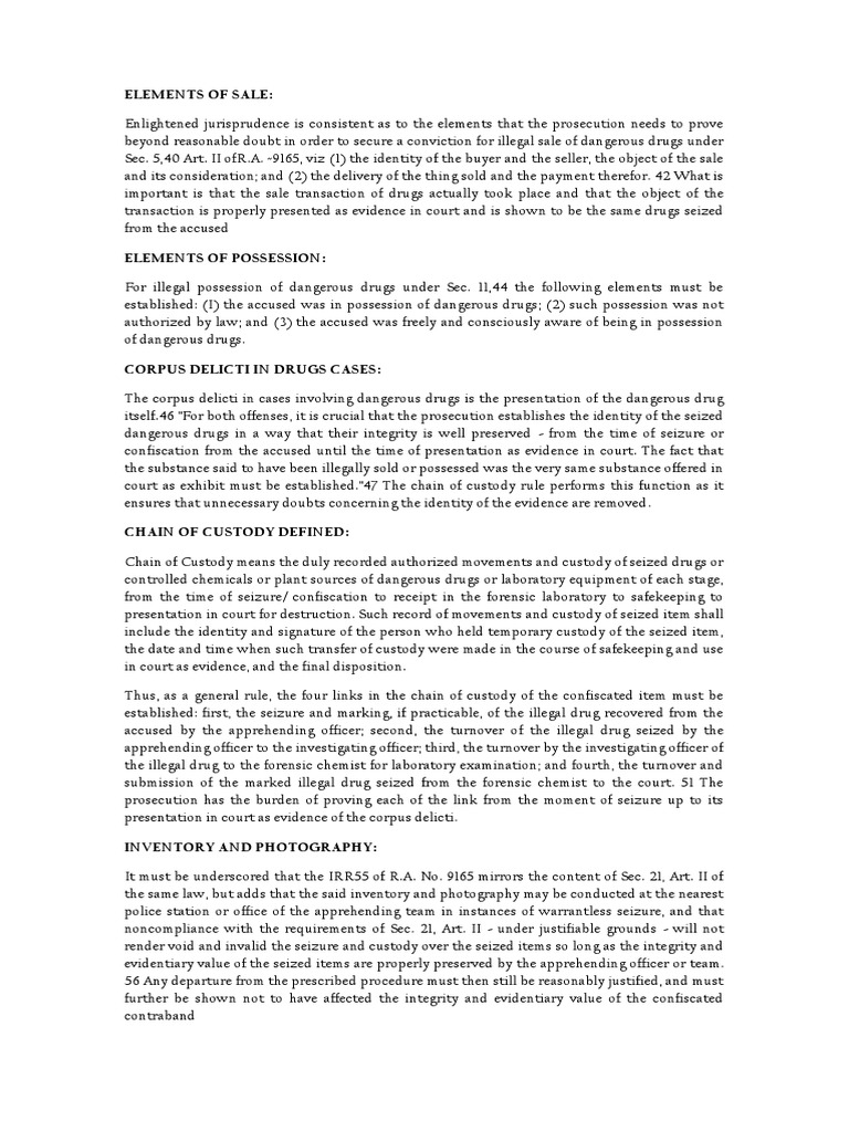 RA 9165 Salient Features | PDF | Search And Seizure | Evidence