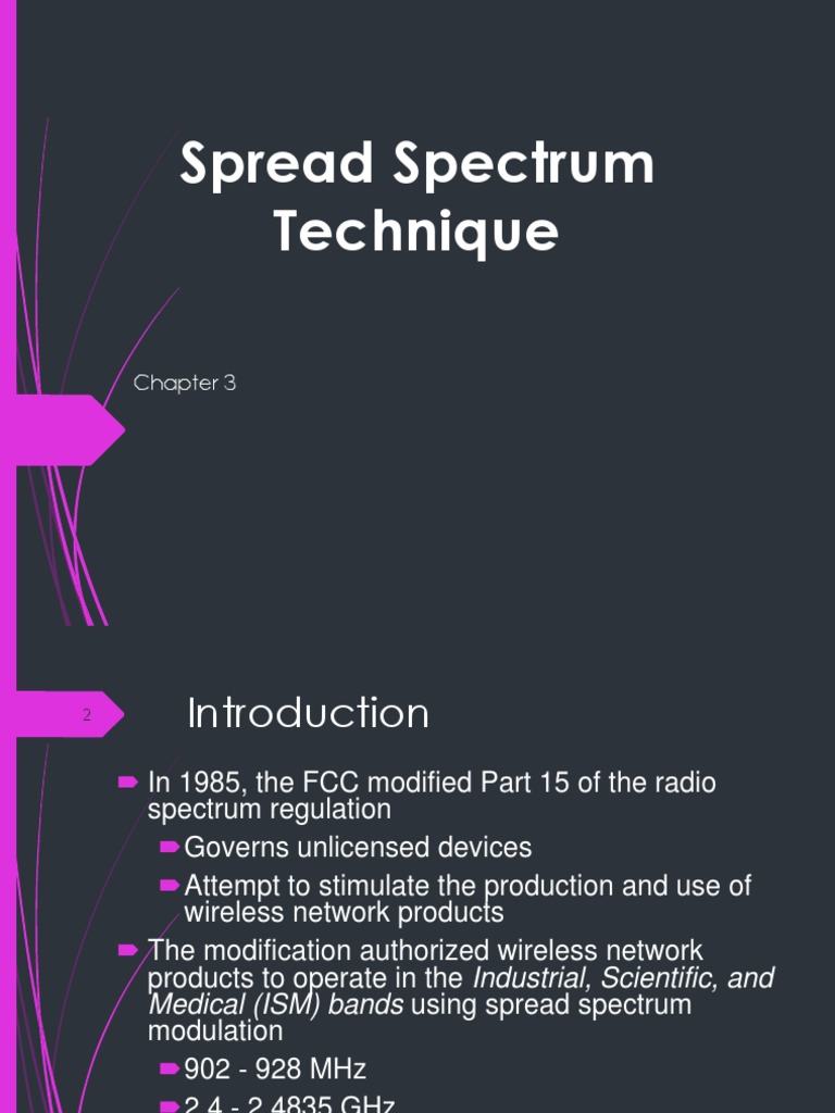 Spread Spectrum Technique | PDF | Radio Spectrum | Channel Access Method