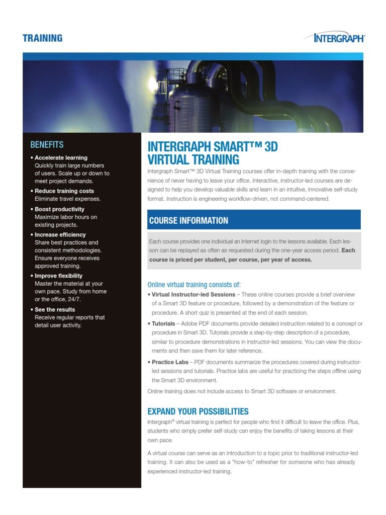 Intergraph Smart 3D Virtual Training PDF | PDF | Educational Technology ...