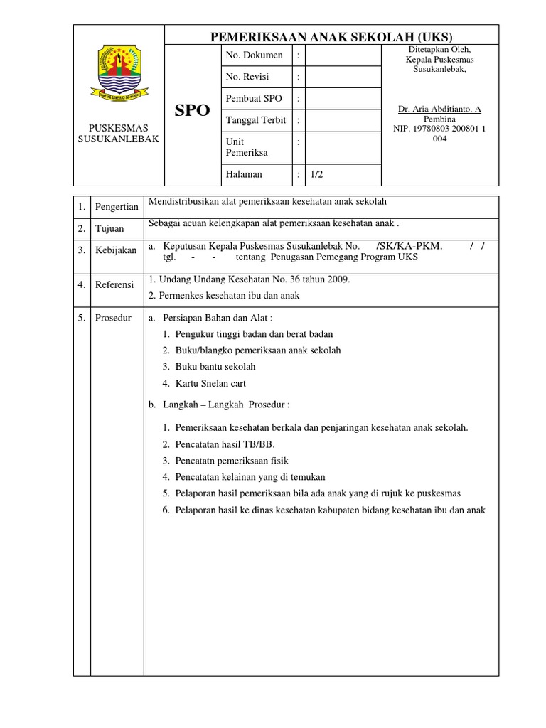 SPO 1 UKS SuLe | PDF | Pengembangan Diri