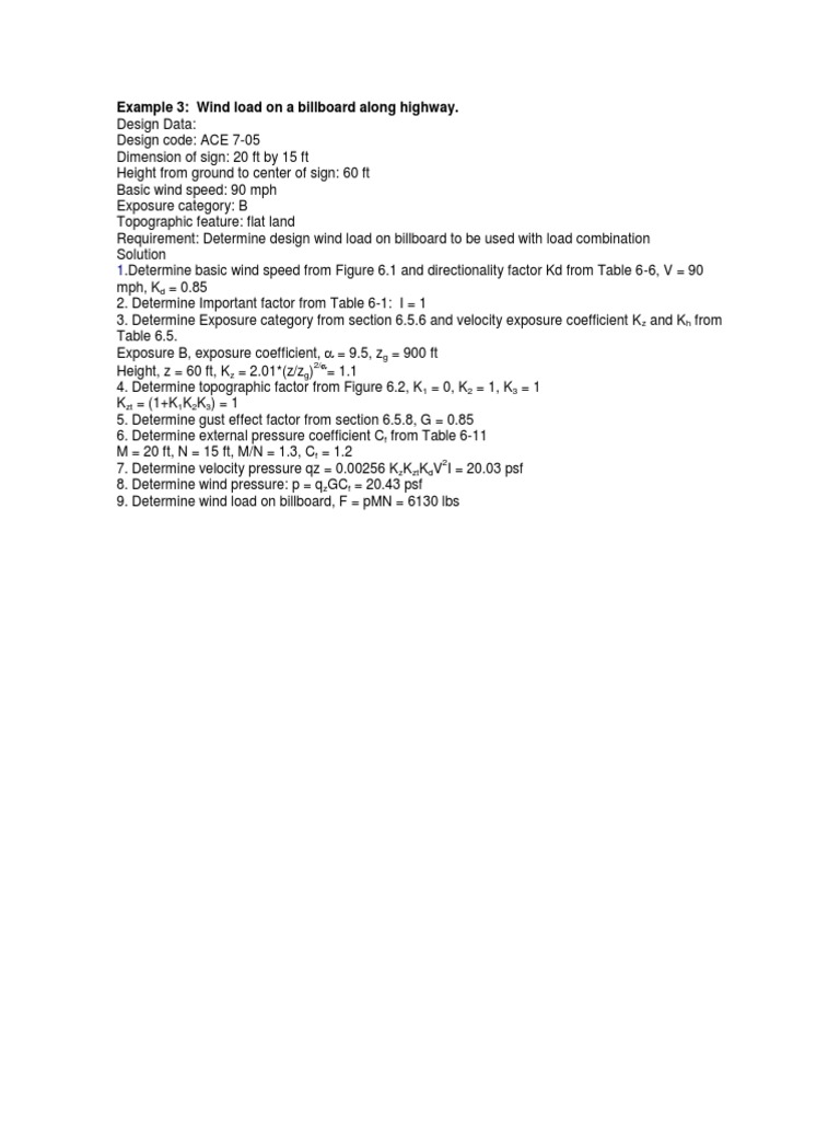 Example 3 - Wind ASCE 7-05 | PDF