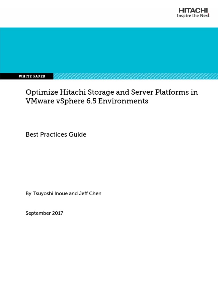 Hitachi Best Practices Guide Optimize Storage Server Platforms Vmware ...