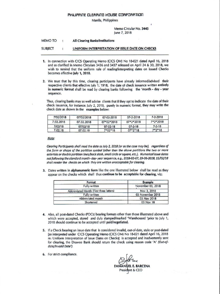 PCHC Memo No. 3445 | PDF