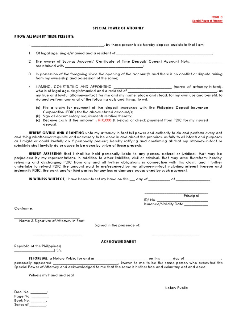 Spa Claims | PDF | Power Of Attorney | Civil Law (Legal System)