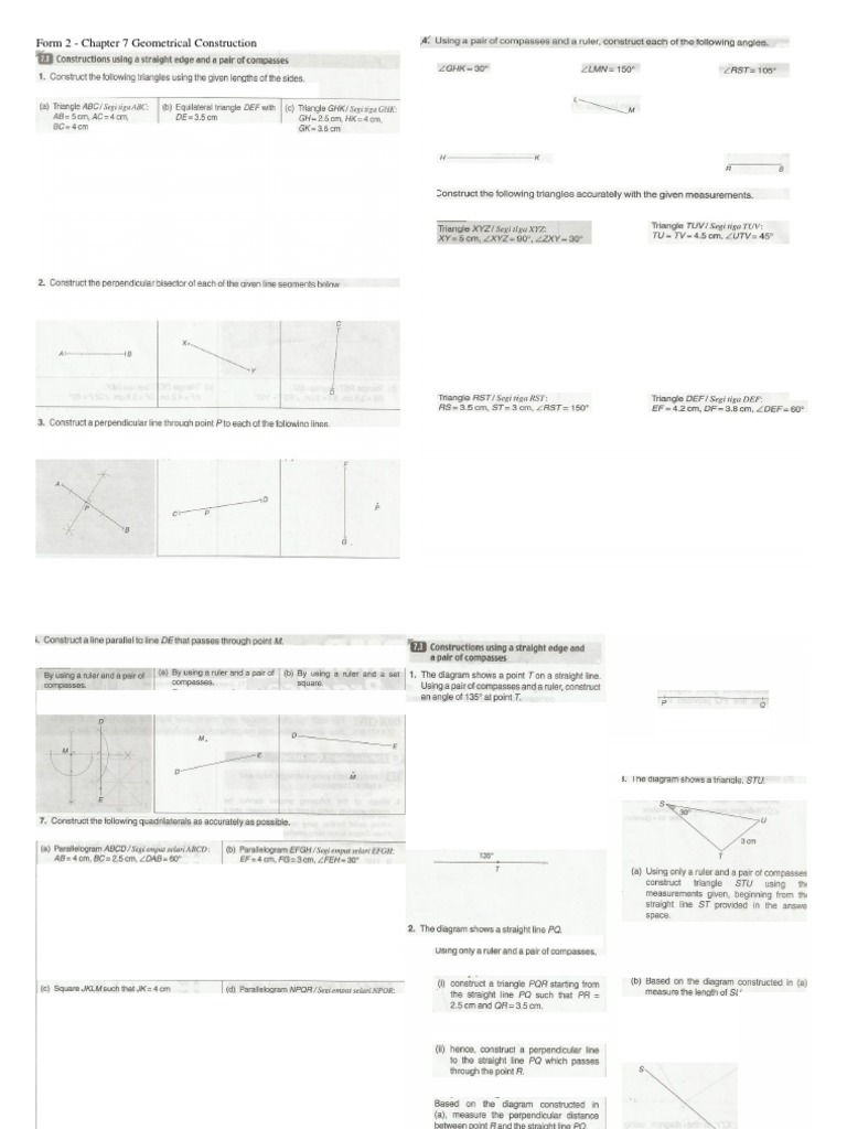 Form 2 Chapter 7: Geometrical Construction | PDF