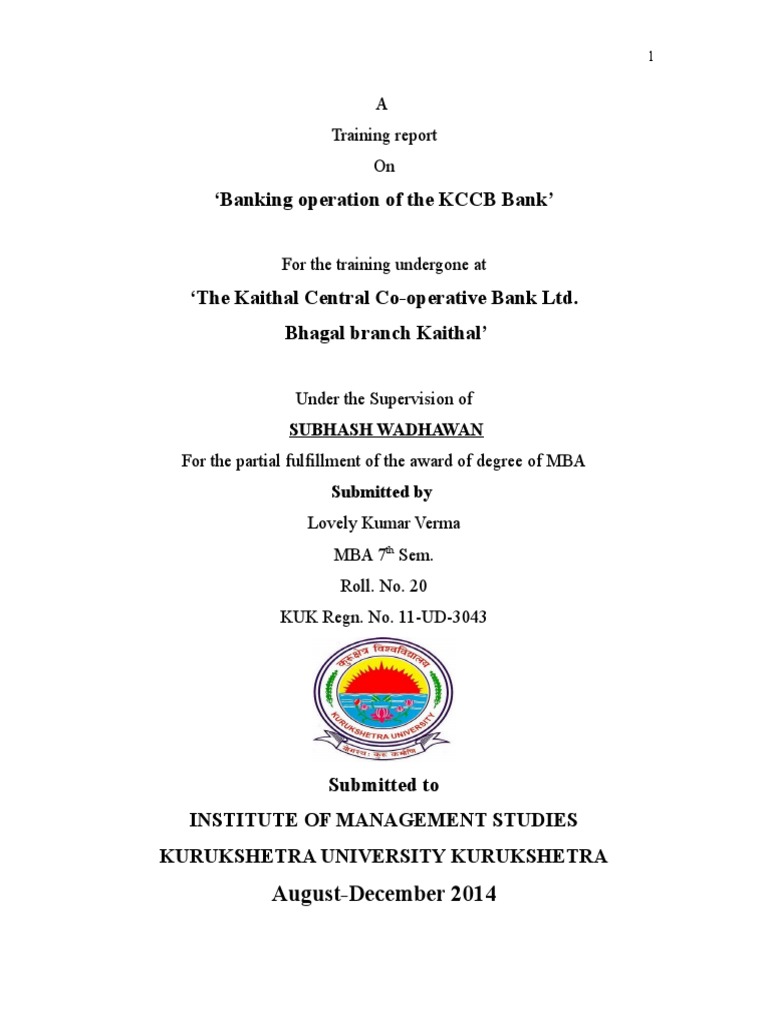 Internship Report on Cooperative Bank Lovely | Transaction Account | Cheque