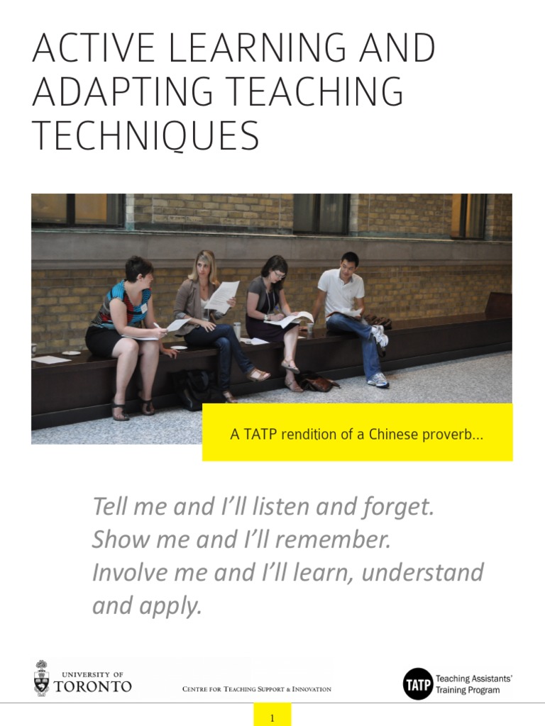Active Learning and Adapting Teaching Techniques TATP1 | PDF | Teachers ...