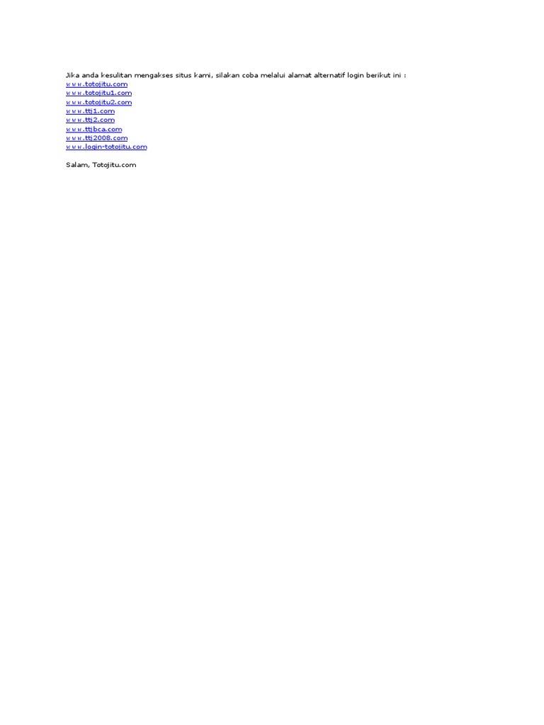 Alternatif Totojitu | PDF