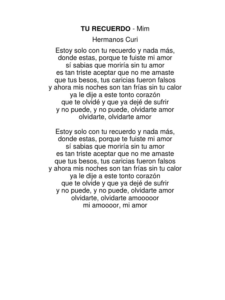 Tu Recuerdo | PDF