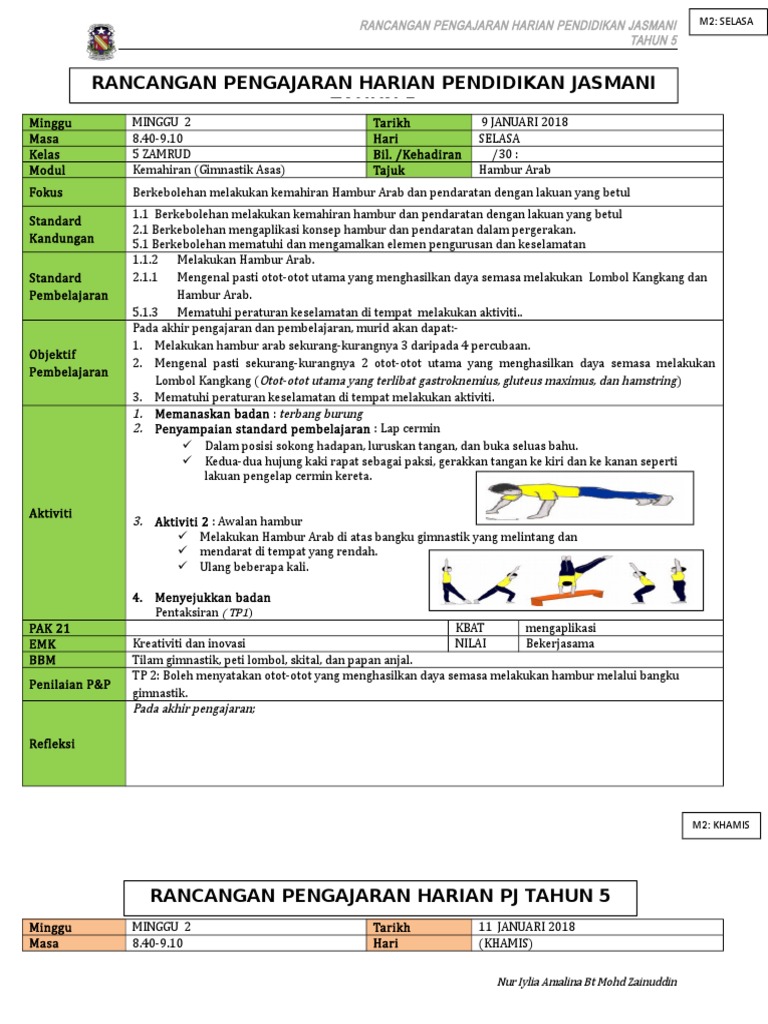 RPH PJ Tahun 5 M2 | PDF