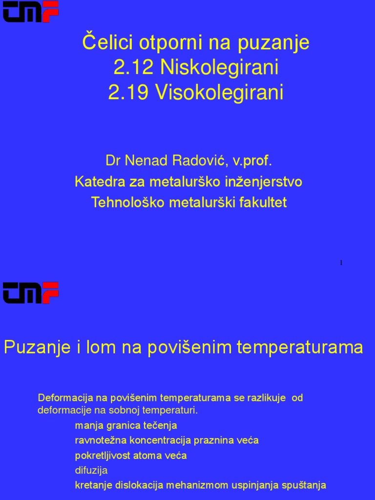 Celici Otporni Na Puzanje | PDF