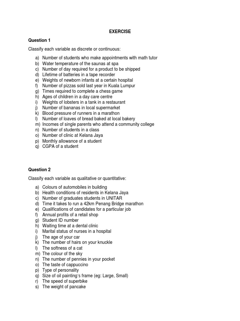 Exercise Topic 1 | PDF