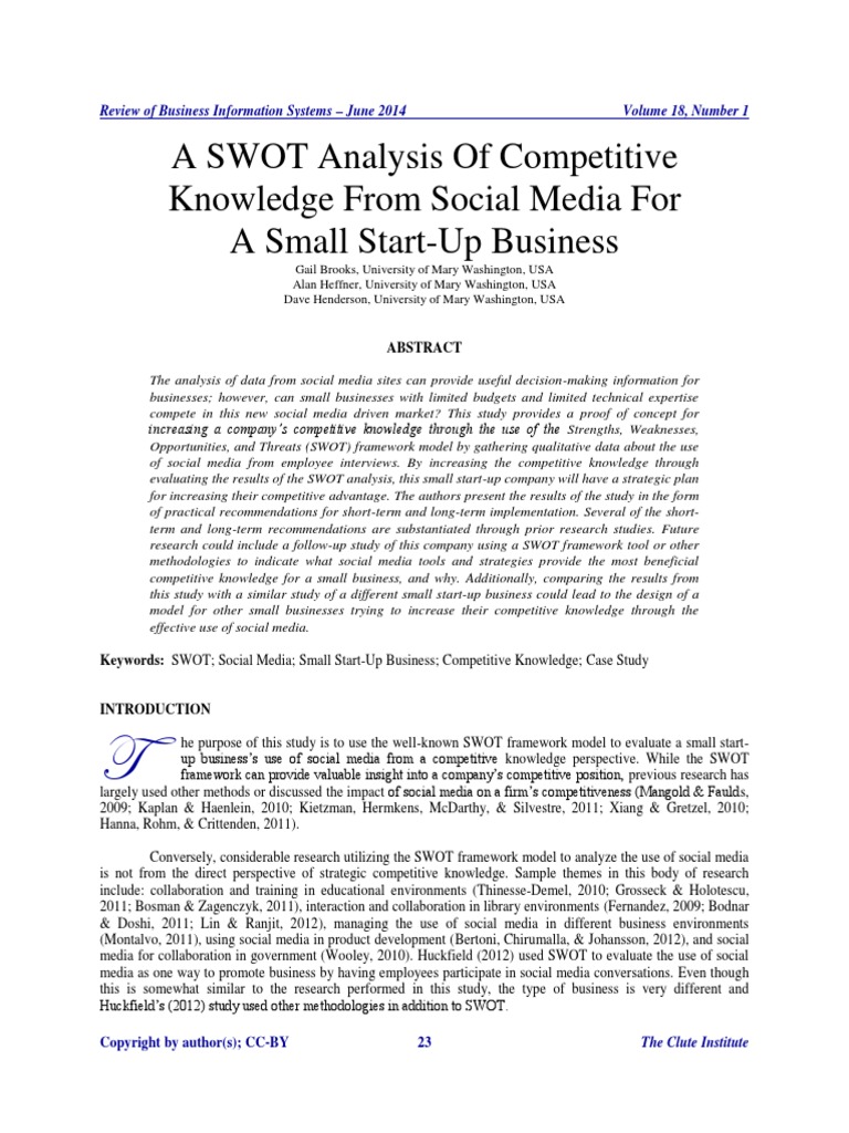 SWOT Analysis PDF | PDF | Social Media | Popular Culture & Media Studies
