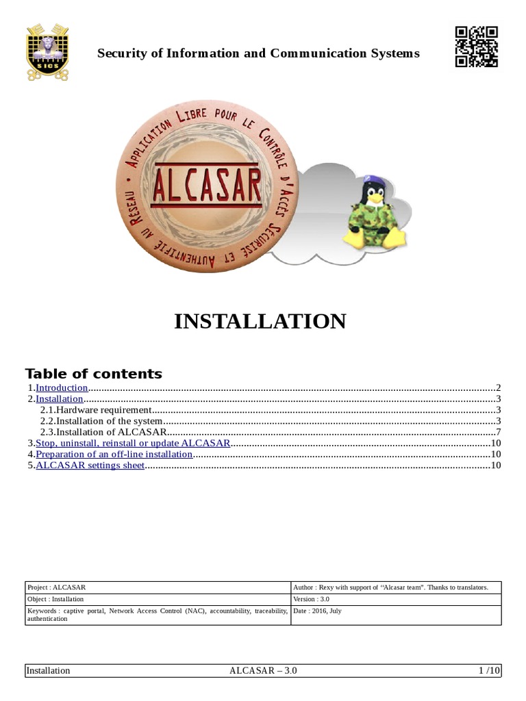 Alcasar 3.0 Installation en | PDF | Ip Address | Computer Network