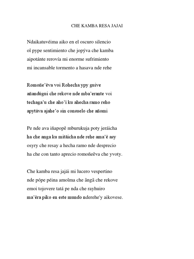 Che Kamba Resa Jajai Pdf