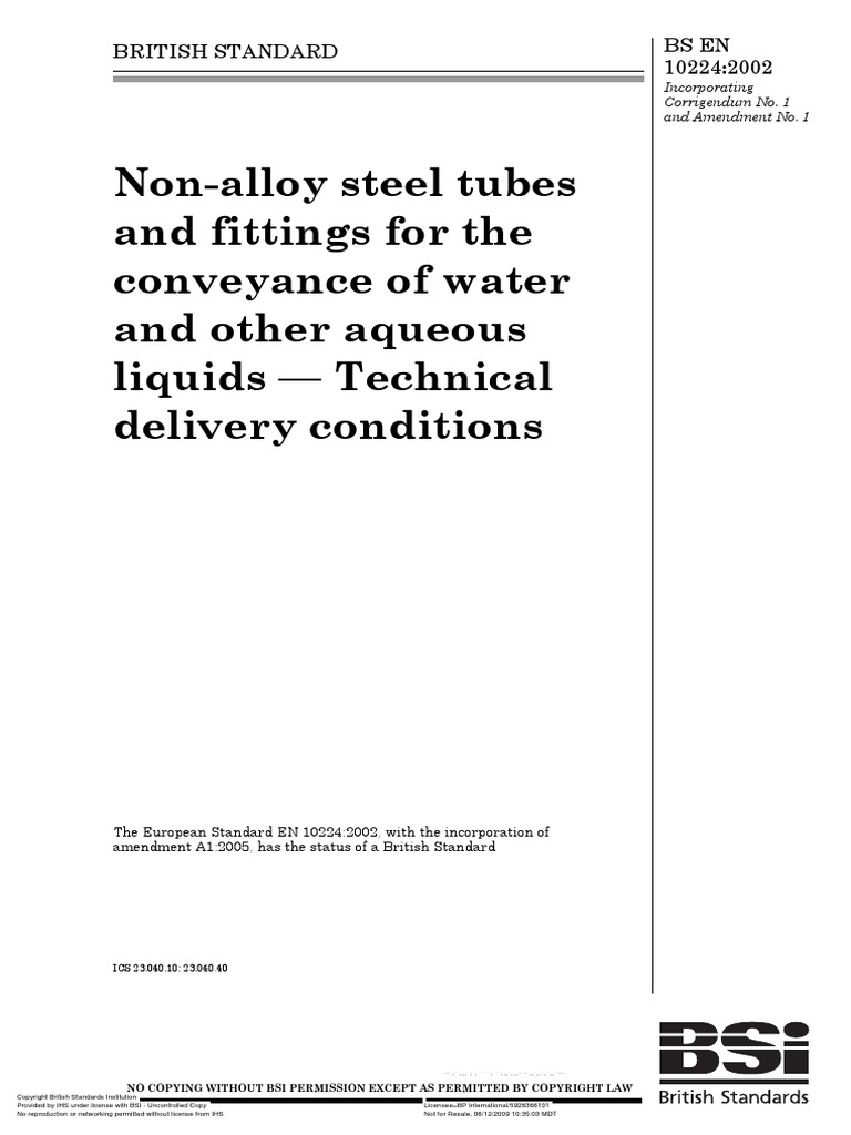 En 10224 PDF | PDF | Nondestructive Testing | Pipe (Fluid Conveyance)