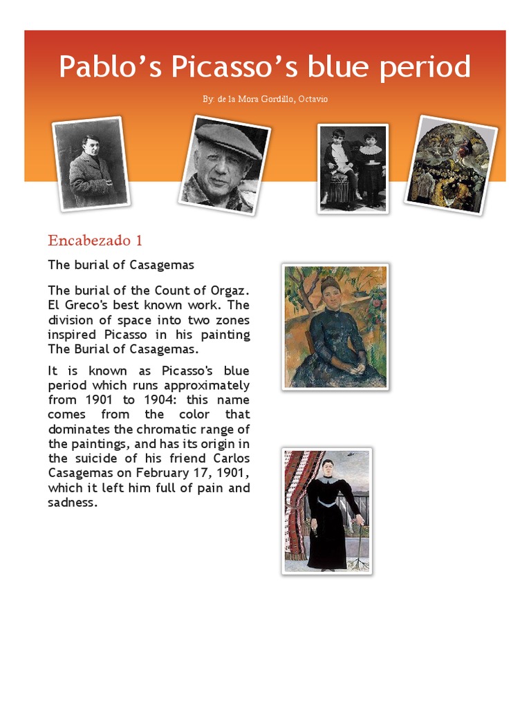 Blue Period of Picasso-English | PDF | History