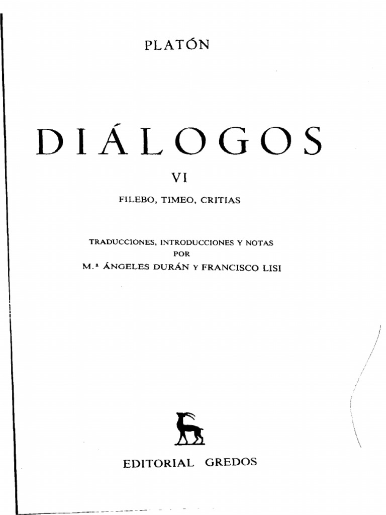 Diálogos Platón Timeo | PDF | Diálogos Socráticos | Platón
