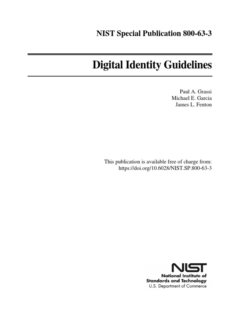 Nist SP 800-63-3 | PDF | Authentication | National Institute Of ...