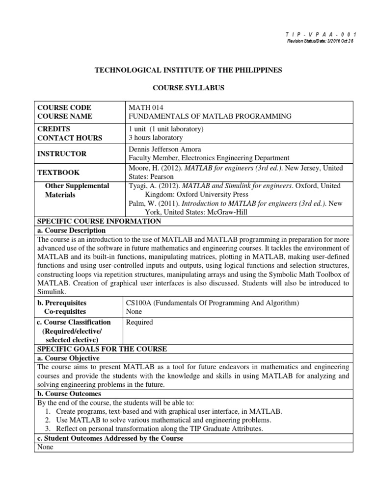 TIP-VPAA-001: Revision Status/Date: 3/2016 Oct 28 | Download Free PDF ...