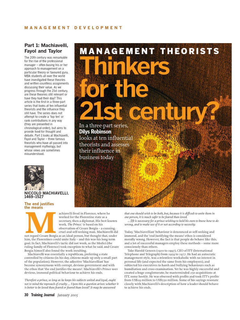 Thinkers of The 21st Century | PDF | Niccolò Machiavelli | Motivation