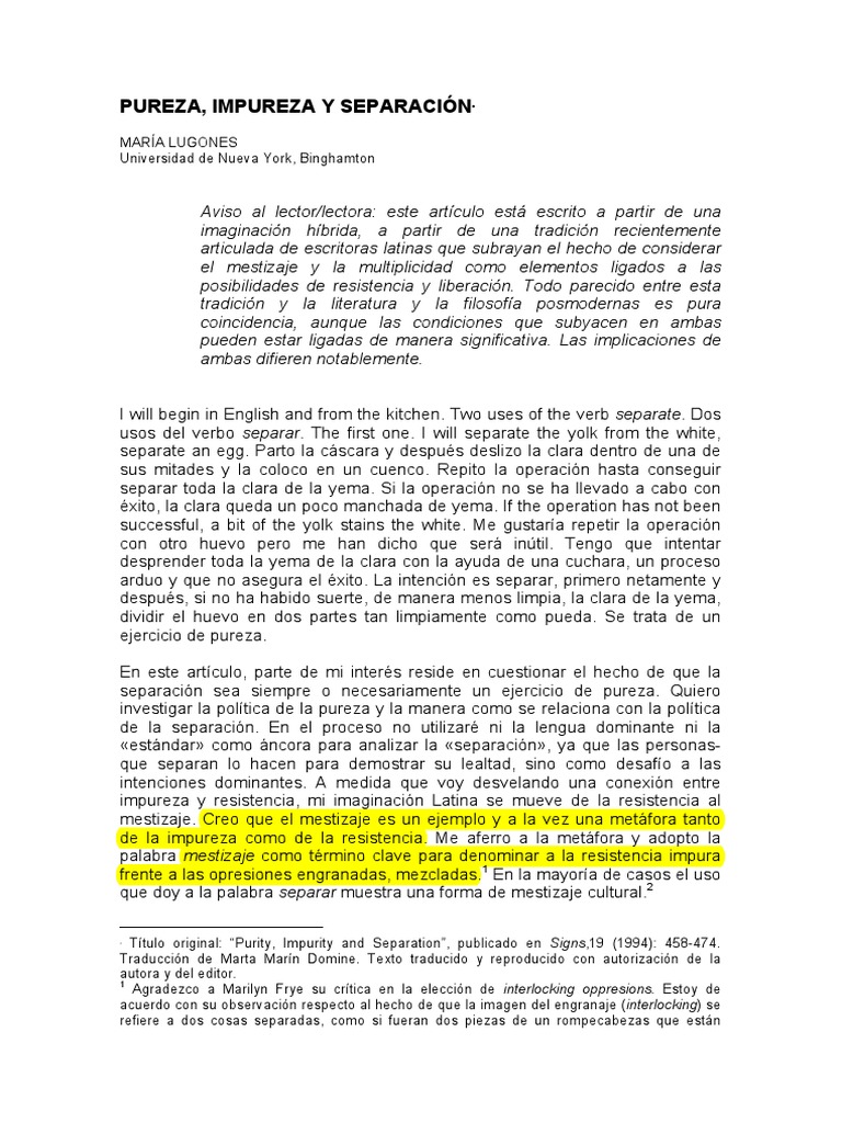 Maria Lugones | PDF | Razón | Sociedad