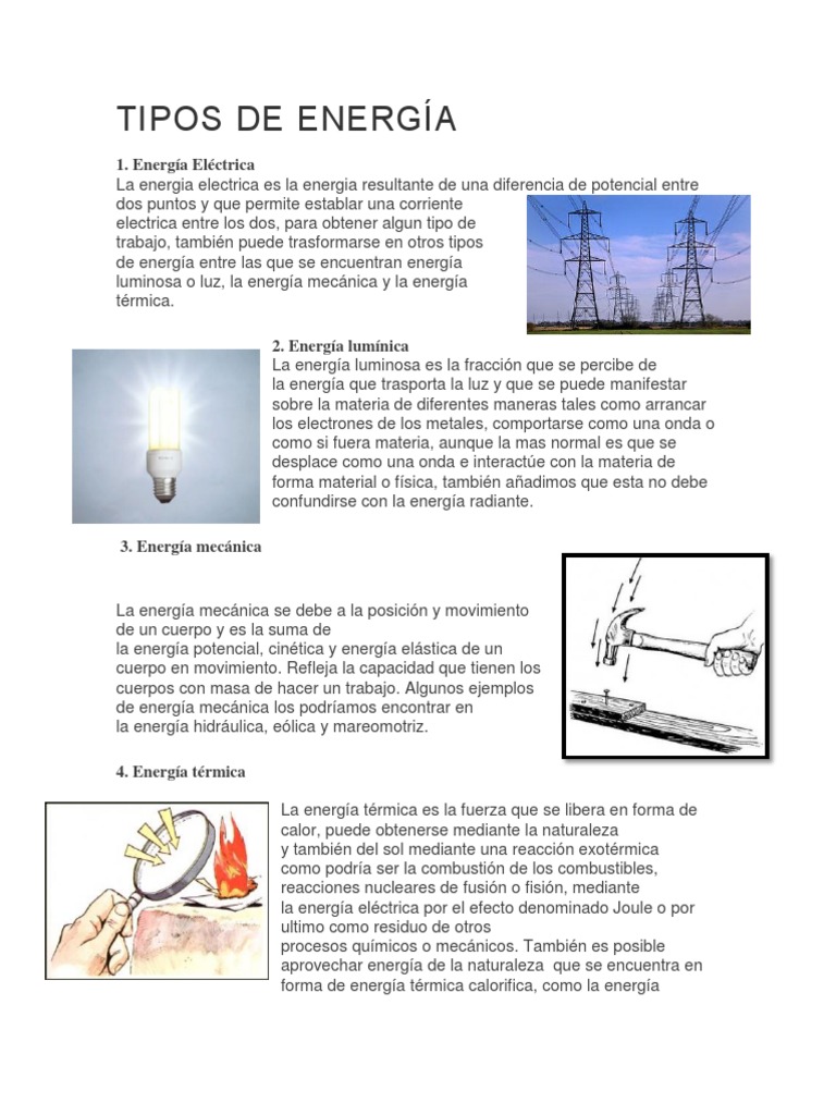 Tipos de Energía | PDF | La energía nuclear | Energía solar