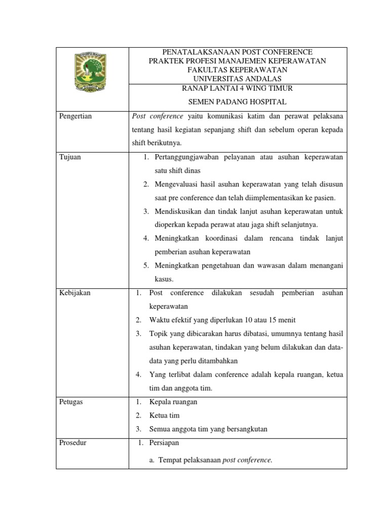 Sop Post Conference | PDF