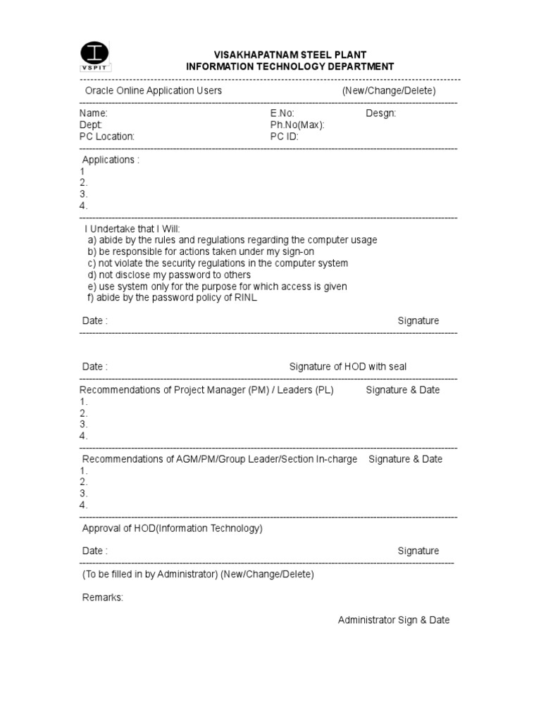 User Accessinformative Formnew | PDF | Security Engineering | Cybercrime